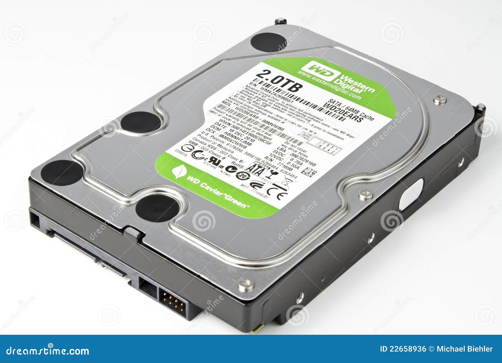 Hard Drive with Green Label Editorial Photo - Image of bulk ...
