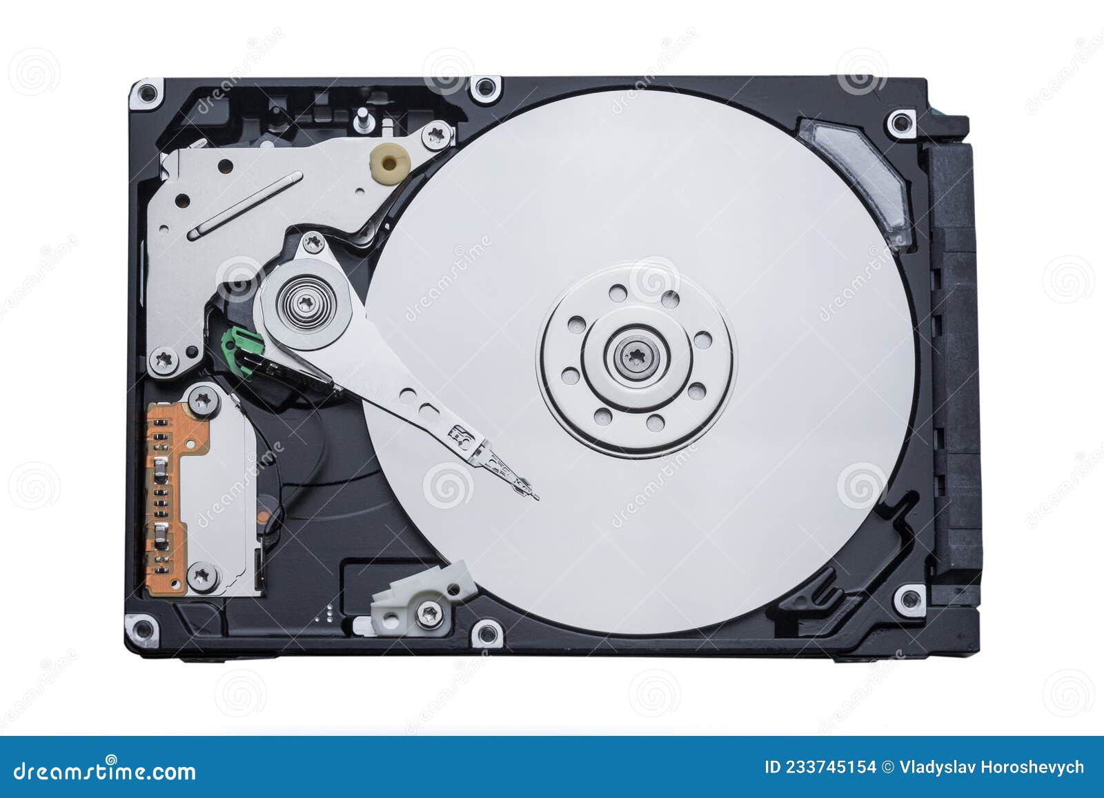 Hard Drive HDD Isolated on White Background, Exploded View Stock Photo ...