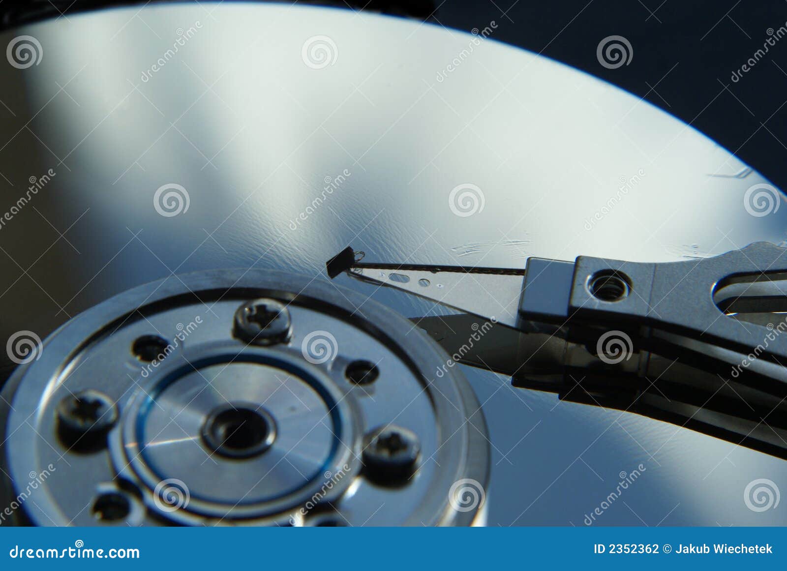 Hard drive head and disc stock photo. Image of disks, black - 2352362