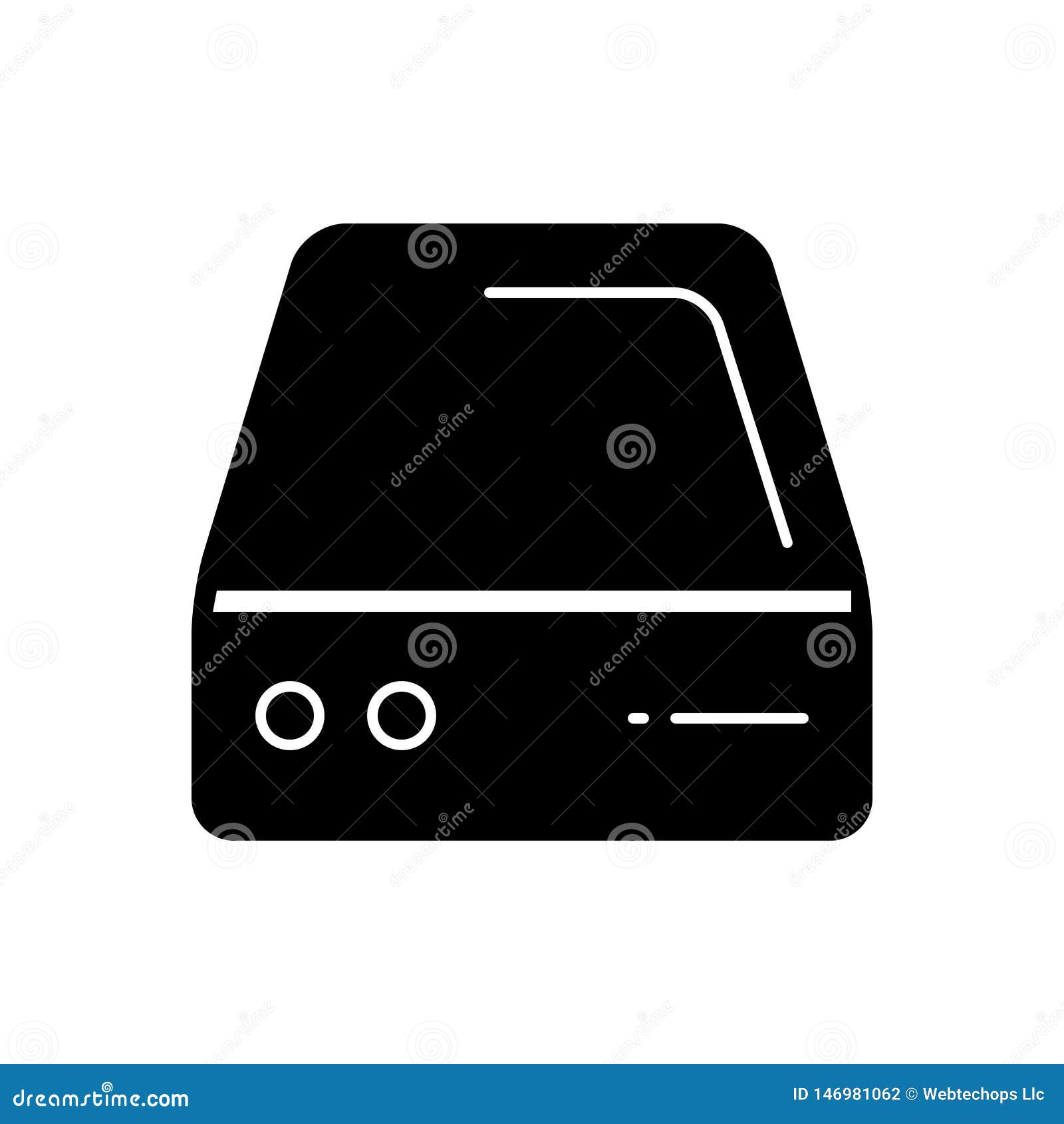Black Solid Icon for Hard Drive, Disc and Data Stock Vector ...