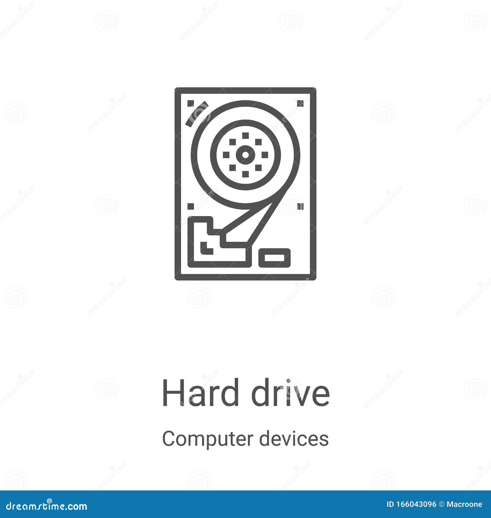 Hard Drive Icon Vector from Computer Devices Collection. Thin Line Hard ...