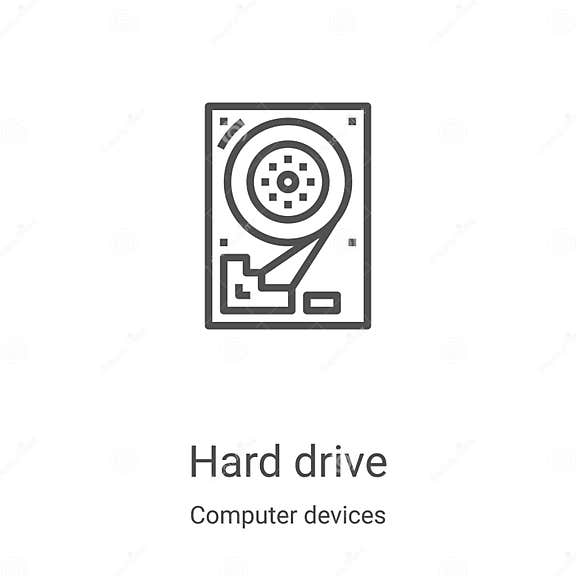 Hard Drive Icon Vector from Computer Devices Collection. Thin Line Hard ...