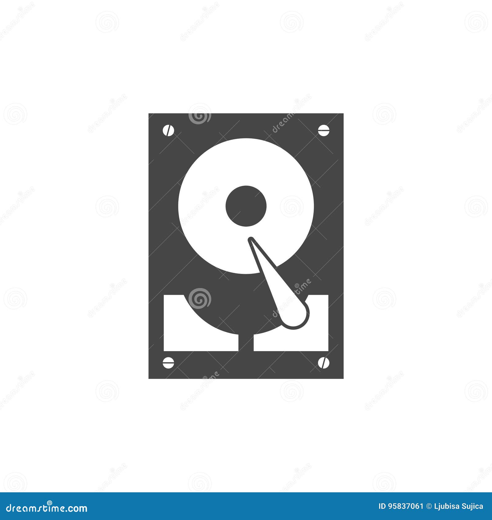 Hard Drive Icon on White Background Stock Vector - Illustration of disk ...