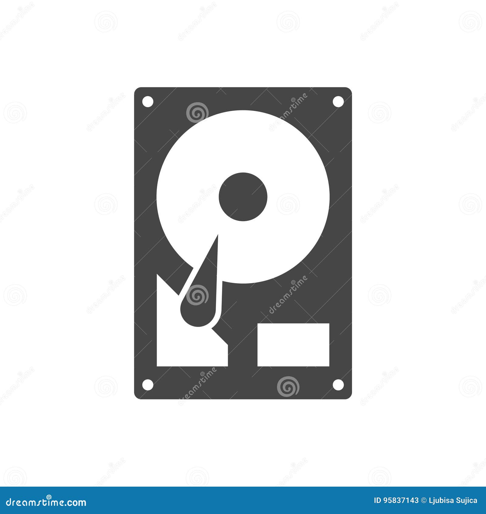 Hard Drive Icon on White Background Stock Vector - Illustration of ...