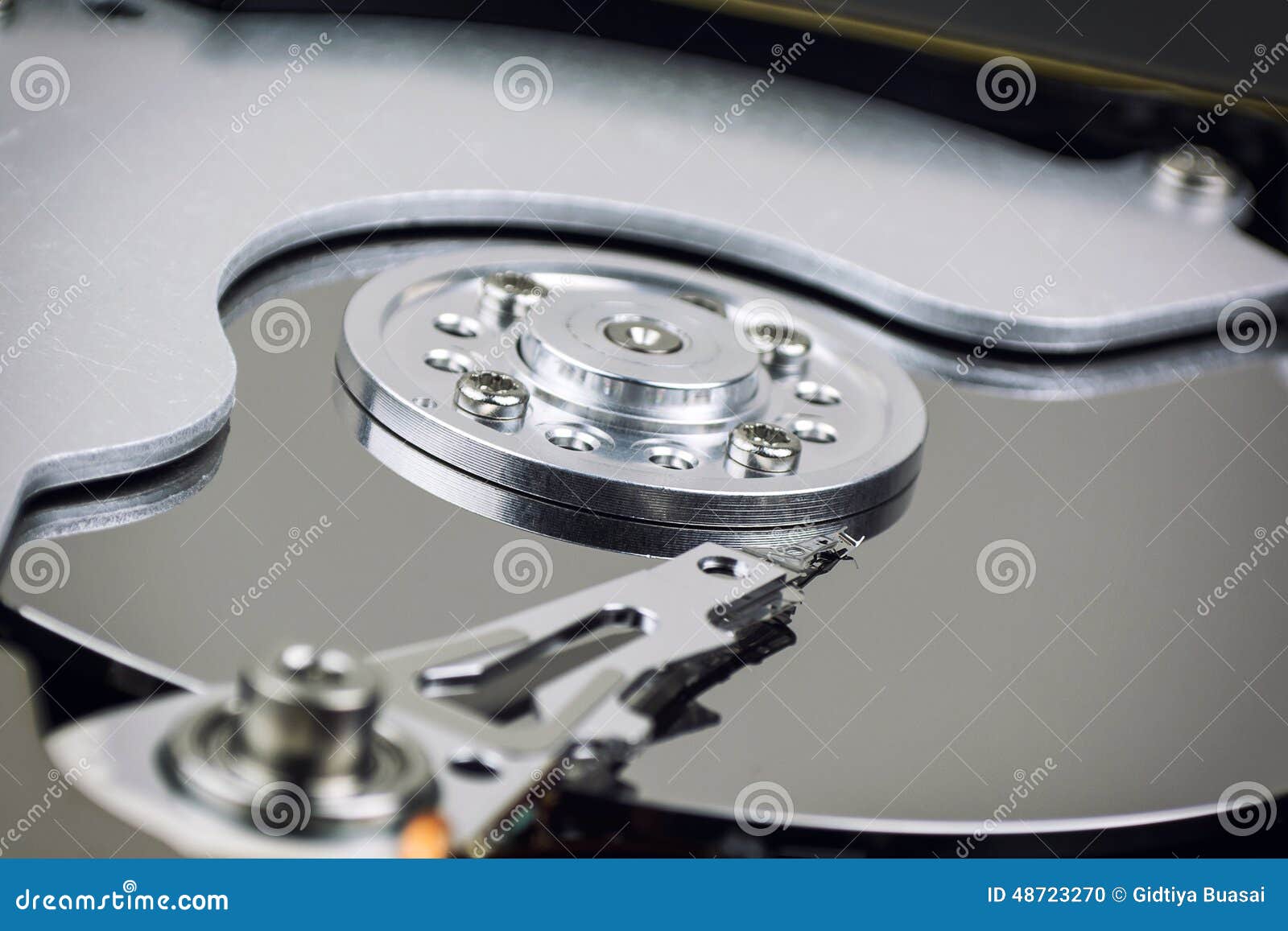 Hard Drive Inside Close Up. Stock Photo - Image of technology, storage ...