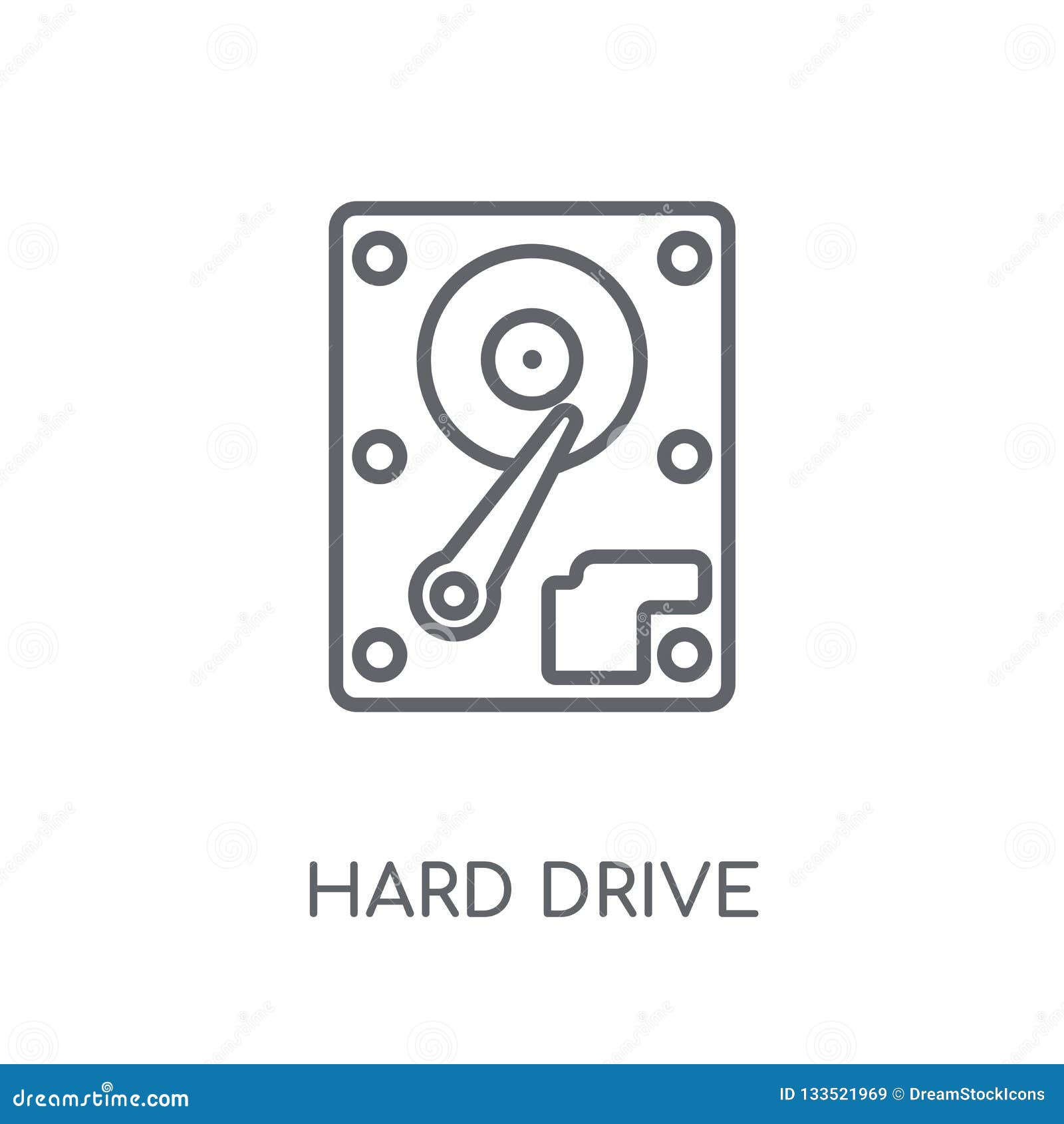 Hard Drive Linear Icon. Modern Outline Hard Drive Logo Concept O Stock ...