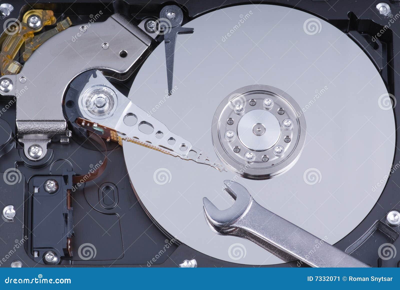 Hard drive maintenance stock image. Image of open, disc - 7332071