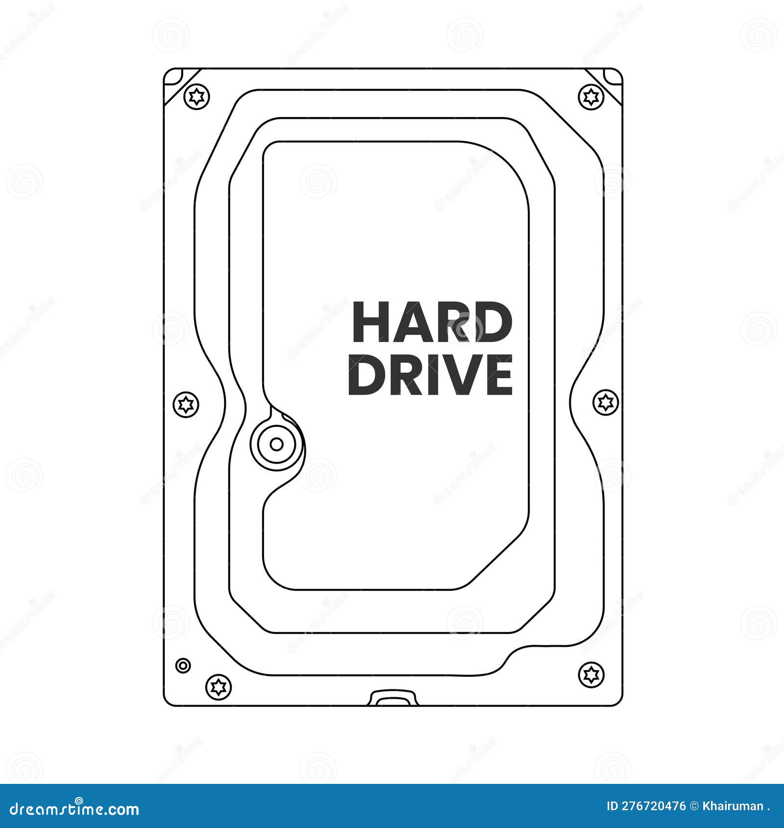 Hard Drive Outline Icon Illustration on Isolated White Background Stock ...