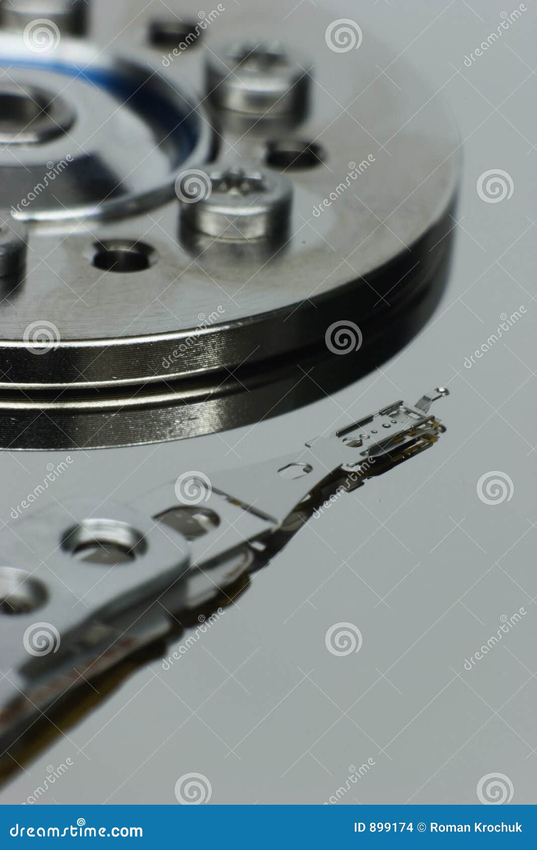 Hard-drive Read-write Sensor and Reflective Disk Surface Stock Photo ...