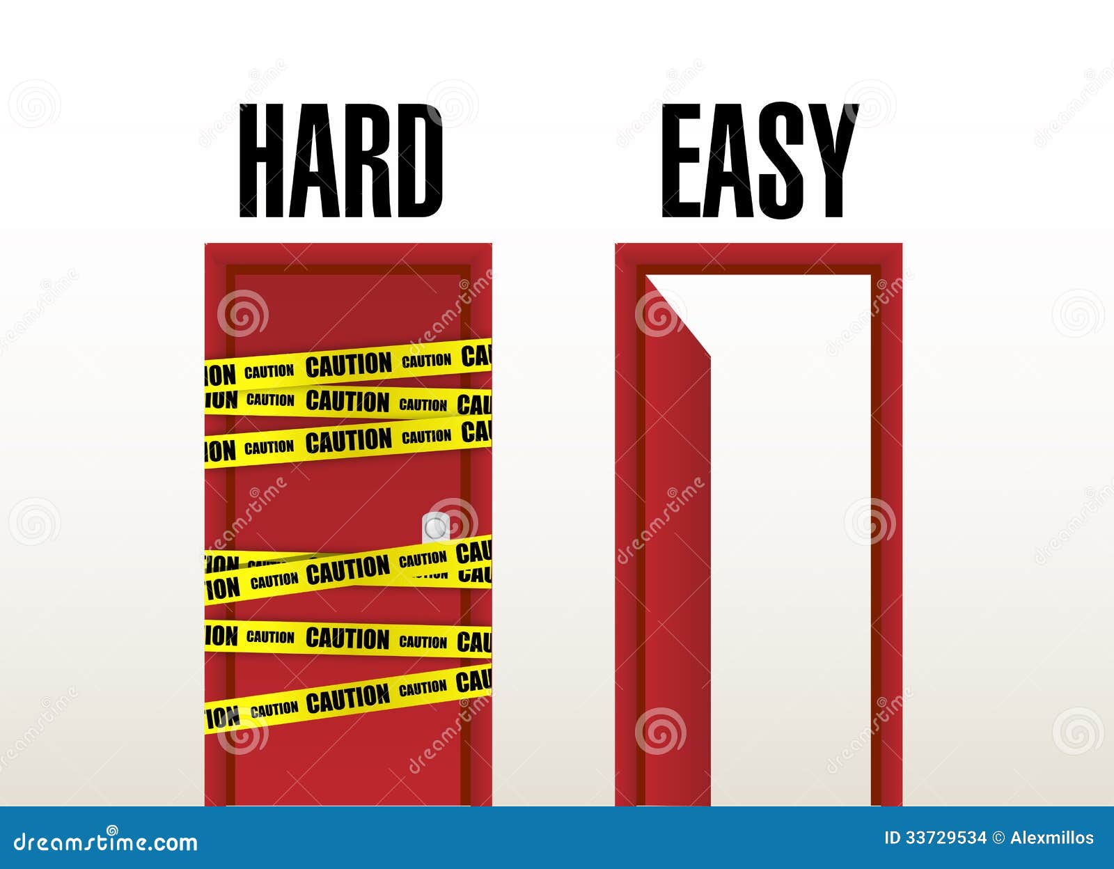 Hard and Easy Doors. Illustration Design Stock Illustration ...