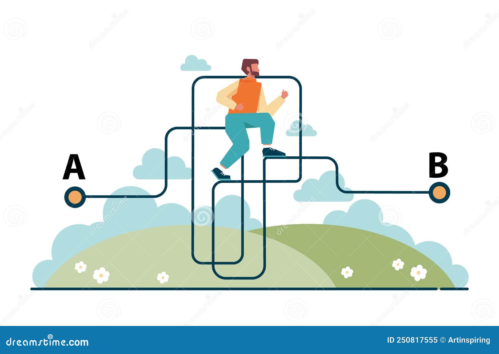 Hard or Easy Path Choice Concept. Difficult Decision-making, Stock ...