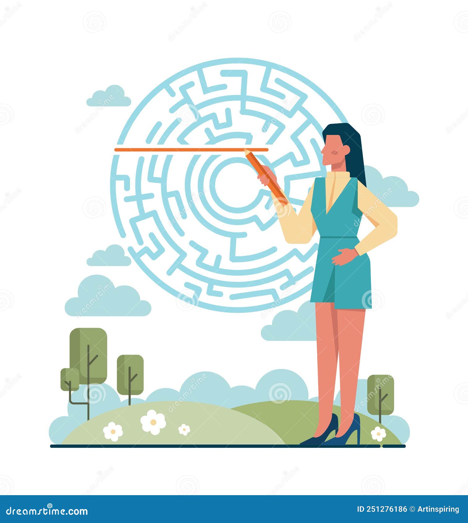 Hard or Easy Path Choice Concept. Difficult Decision-making, Stock ...