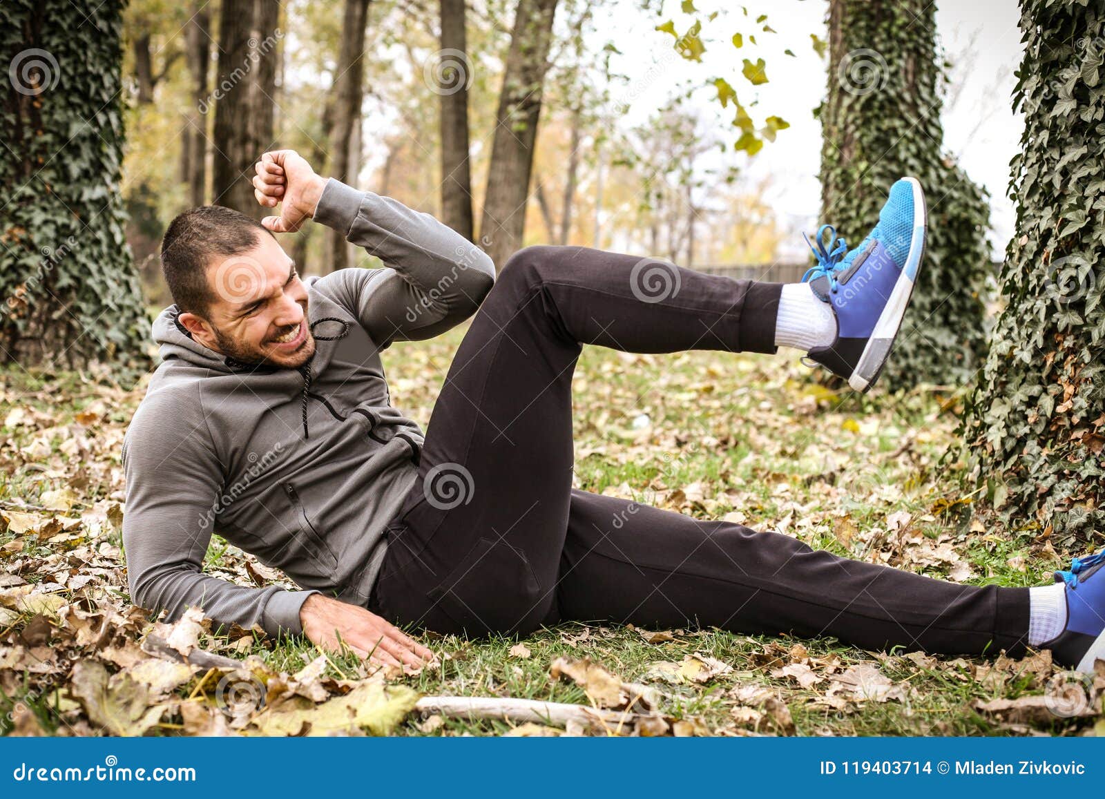 Hard Exercise in Park. Man Working Exercise. Stock Photo - Image of ...
