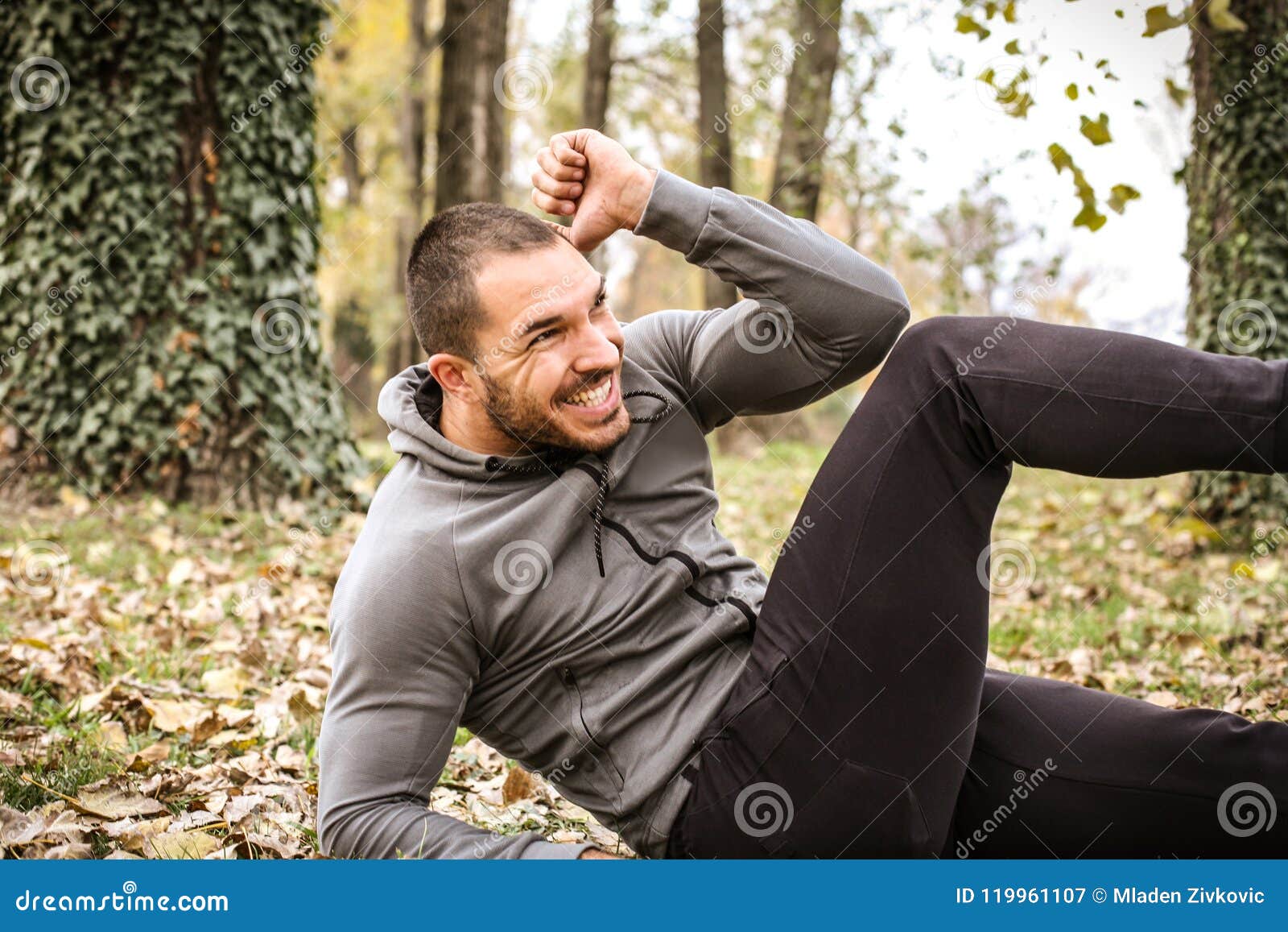 Hard exercise in park. stock image. Image of nature - 119961107