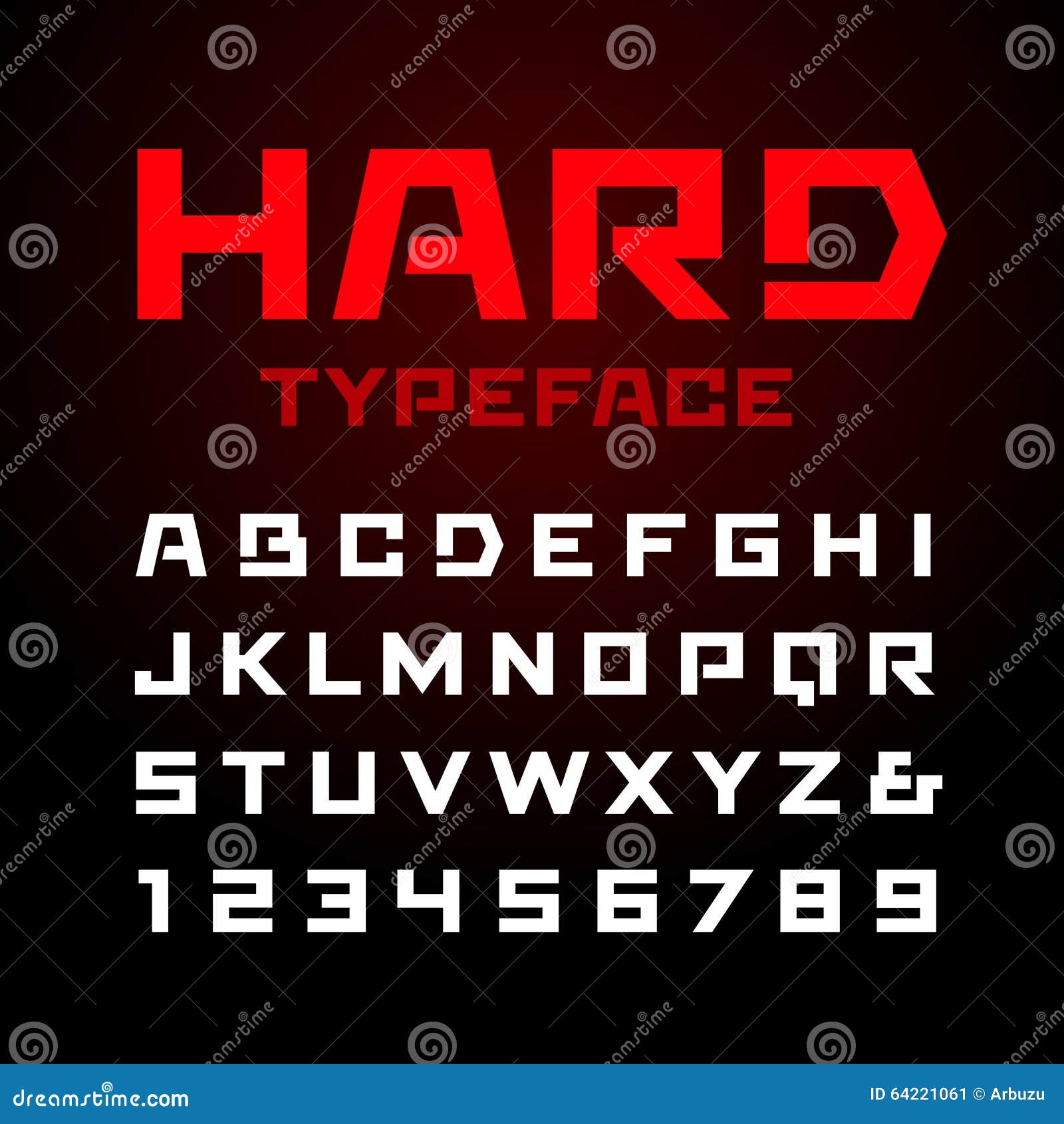 Hard Font. Vector Alphabet. Stock Vector - Illustration of futuristic ...