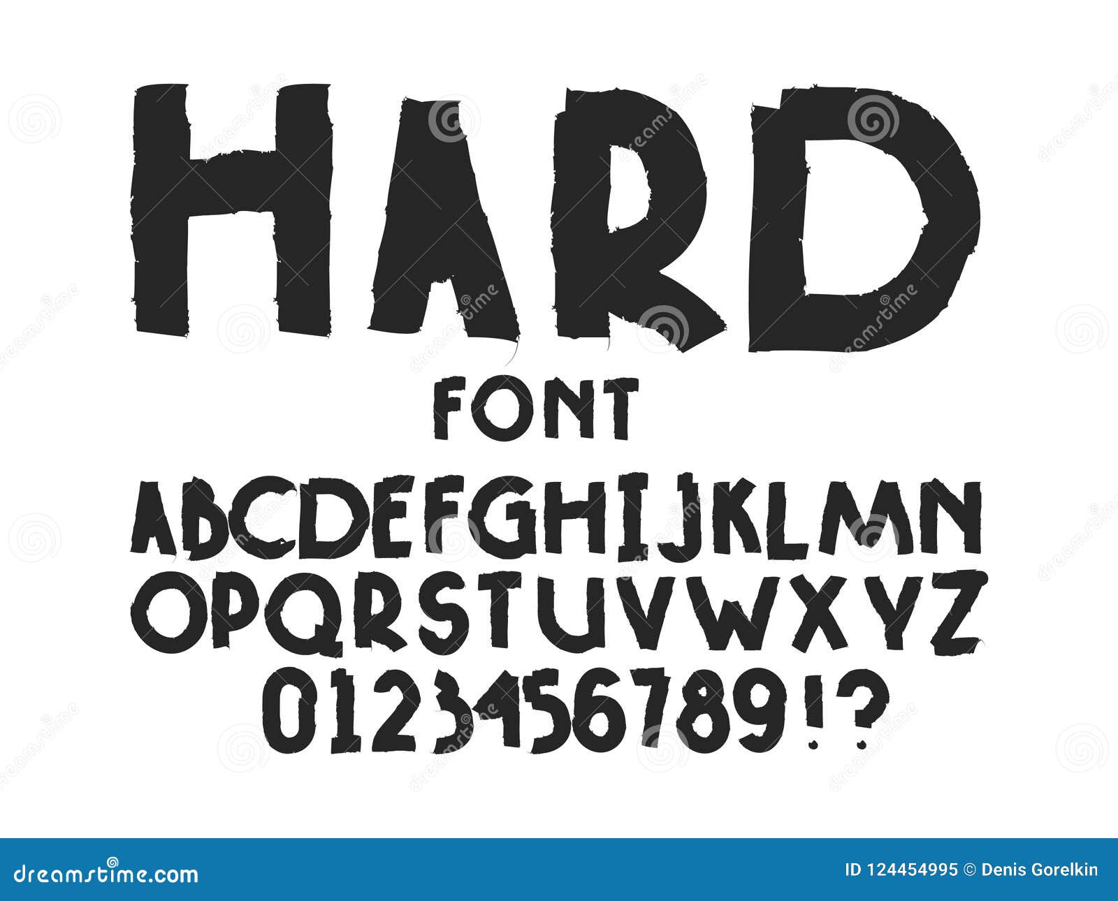 Hard font. Vector alphabet stock vector. Illustration of brushpen ...