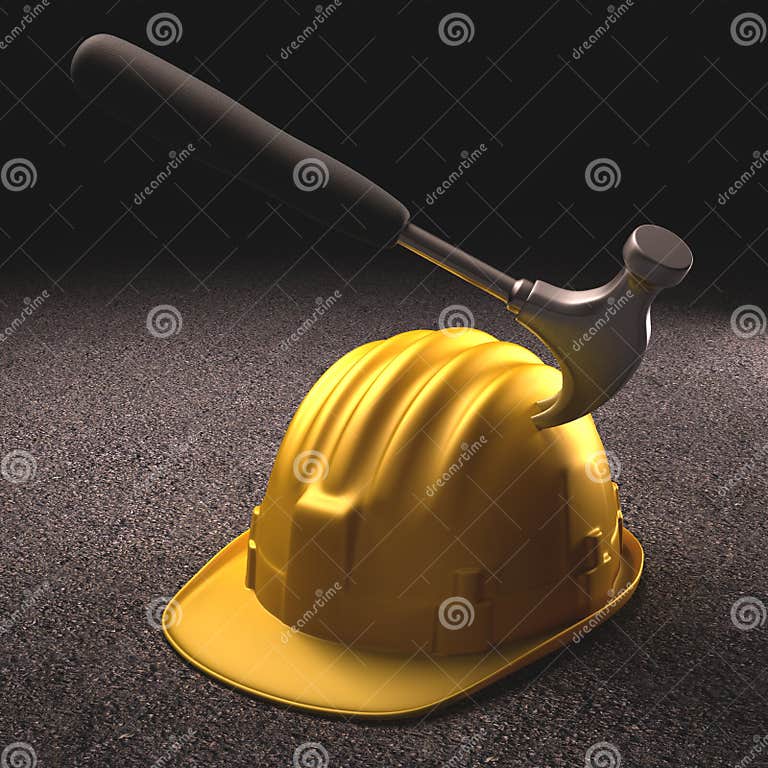Hard Hat Accident stock illustration. Illustration of construction ...