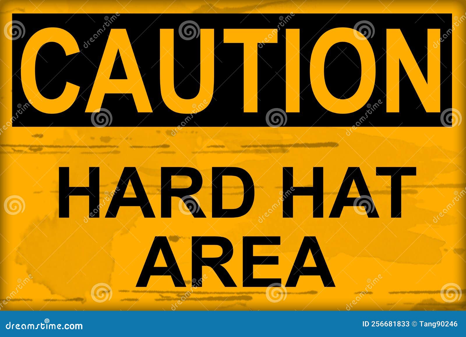 Hard hat area caution sign stock illustration. Illustration of required ...