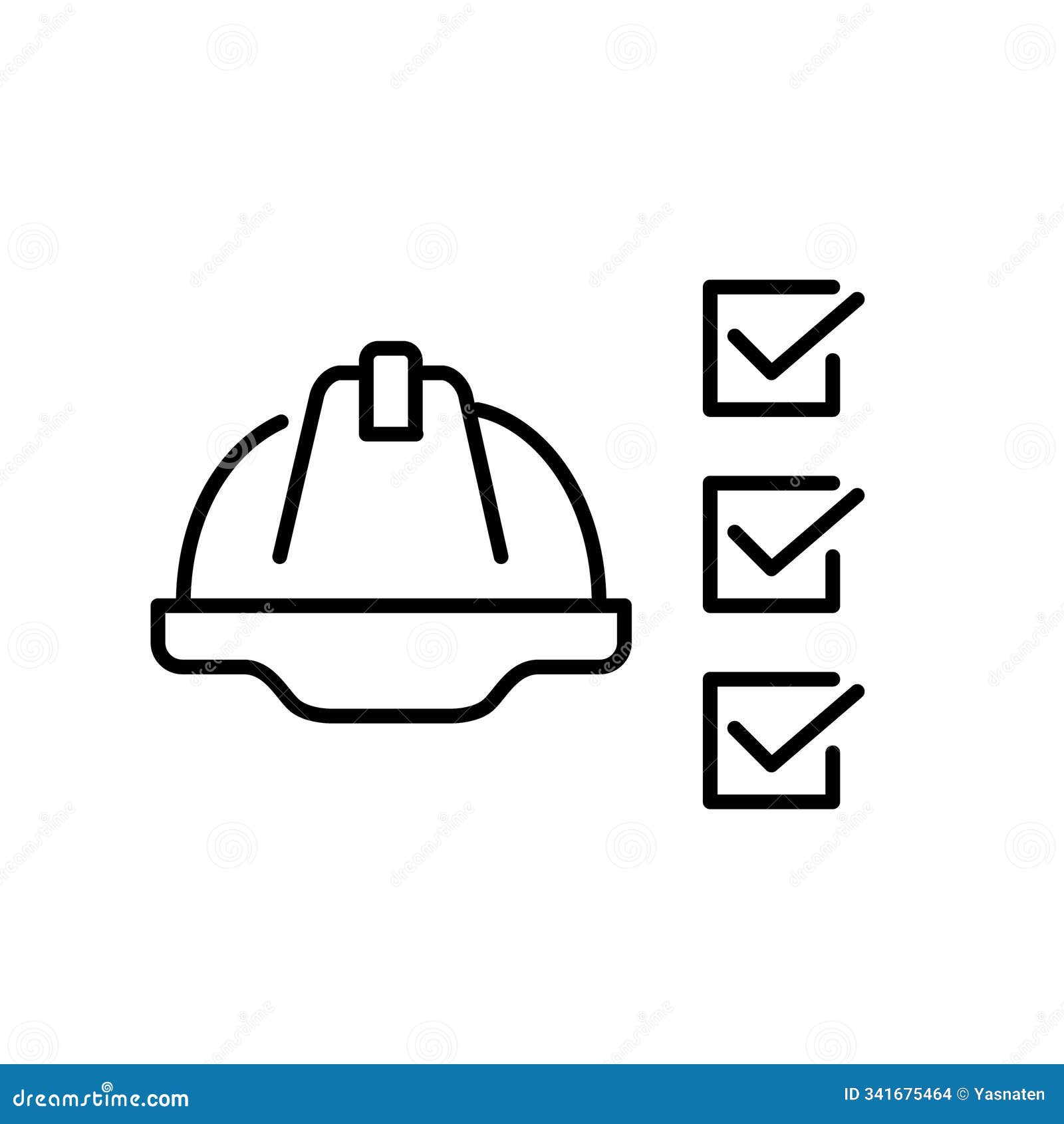 Hard Hat and Checklist. Safety Compliance, Time Management in ...