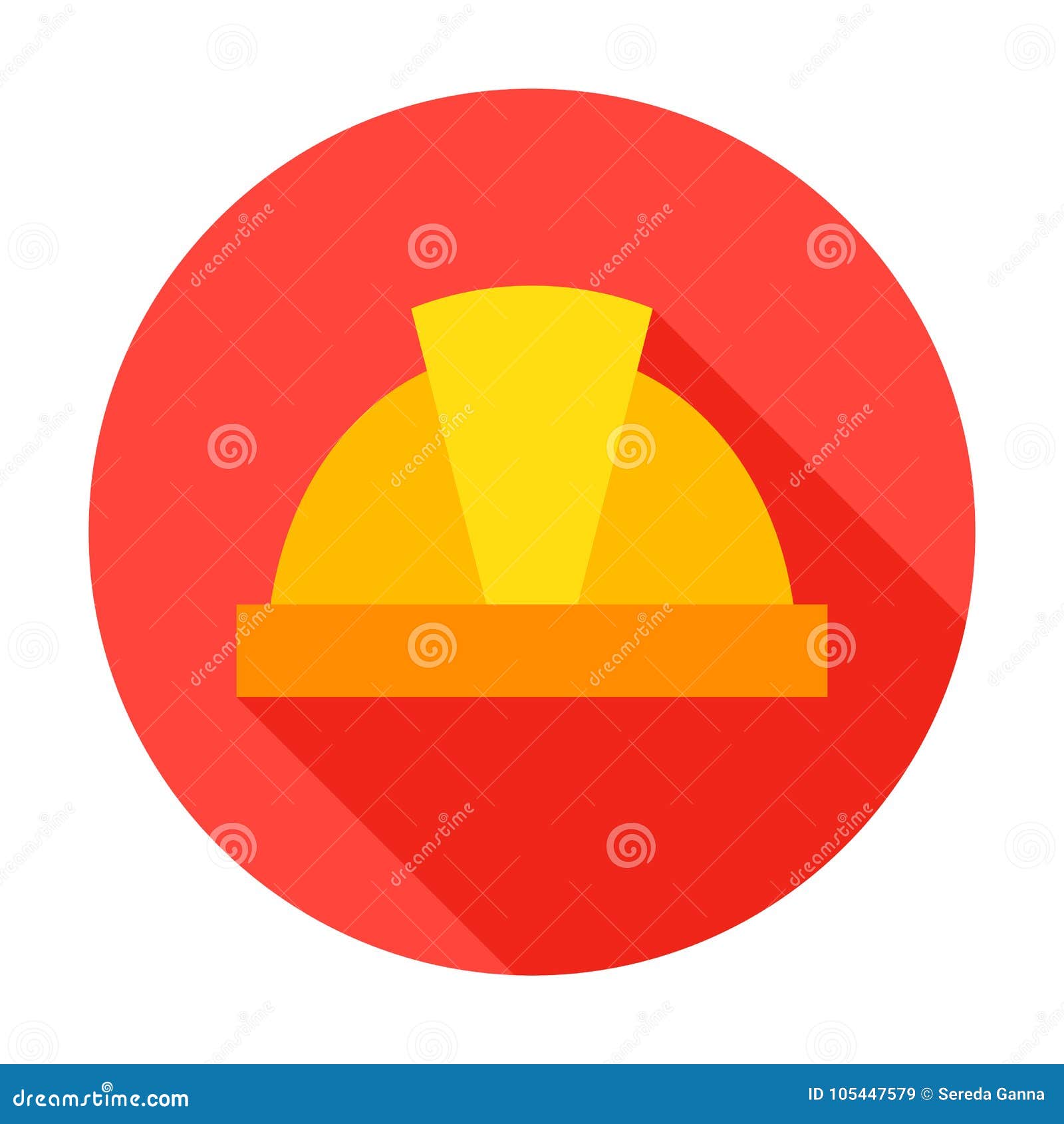 Hard Hat Circle Icon stock vector. Illustration of hard - 105447579