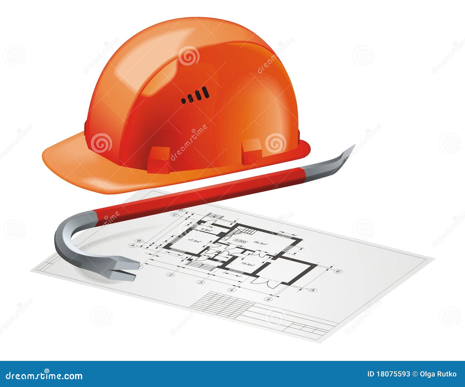 Construction Plan Icon, Outline Style Vector Illustration ...