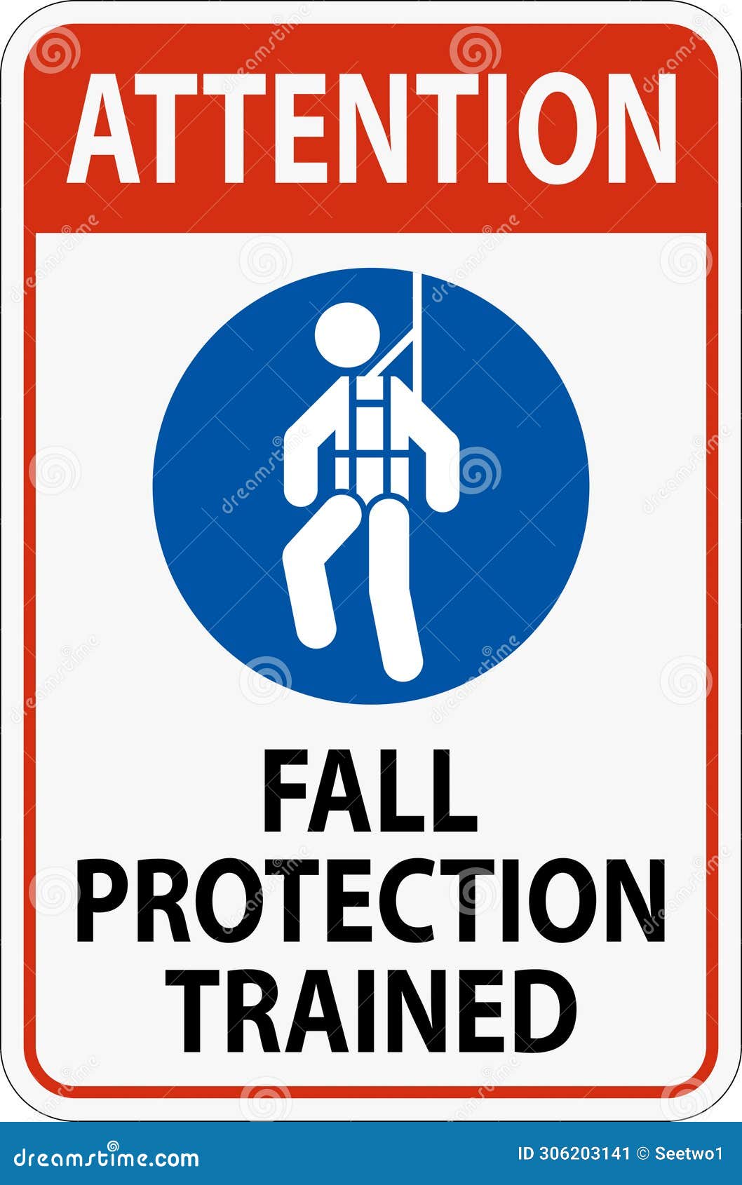 Hard Hat Decals, Attention Fall Protection Trained Stock Vector ...