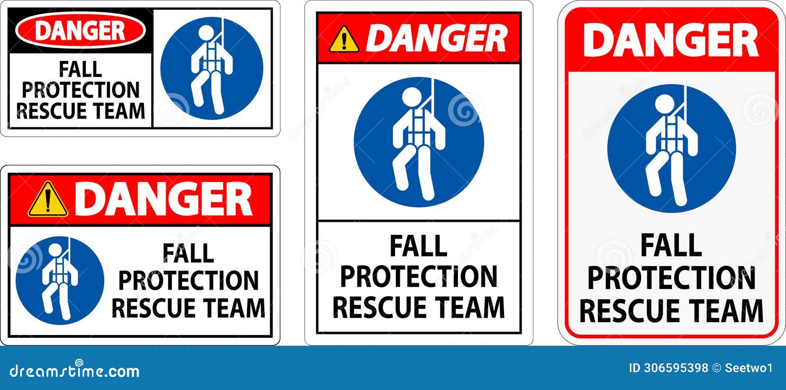 Hard Hat Decals, Danger Fall Protection Rescue Team Stock Vector ...