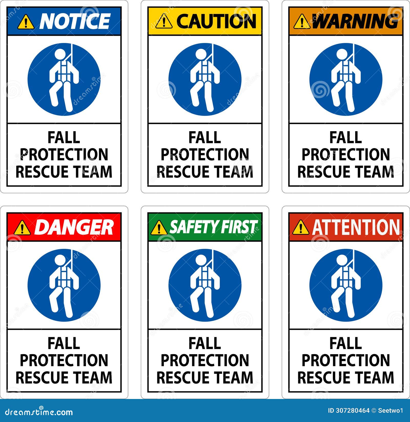 Hard Hat Decals, Danger Fall Protection Rescue Team Stock Vector ...