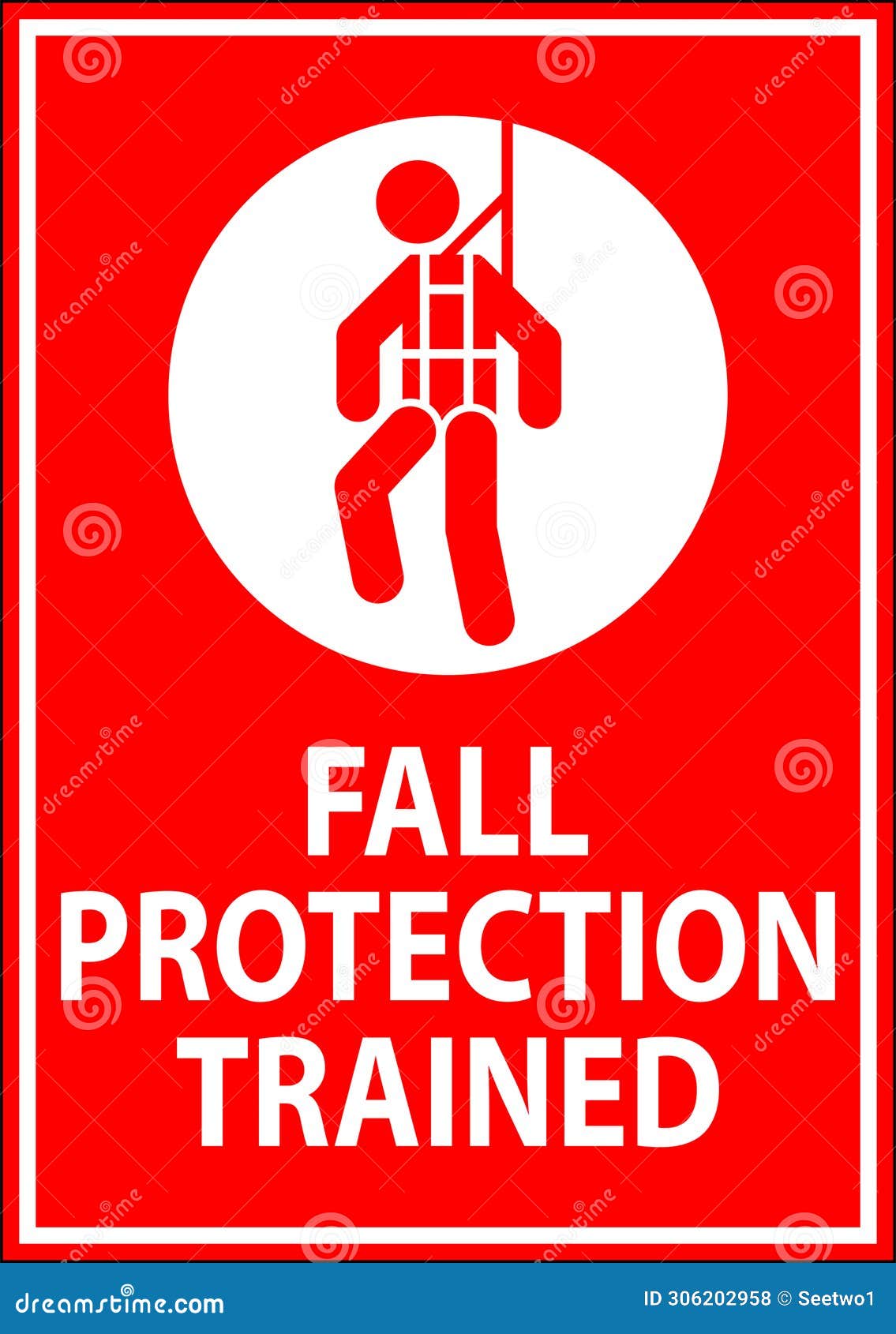 Hard Hat Decals, Caution Fall Protection Trained Cartoon Vector ...