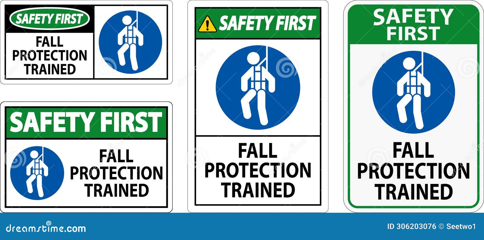 Hard Hat Decals, Safety First Fall Protection Trained Stock Vector ...