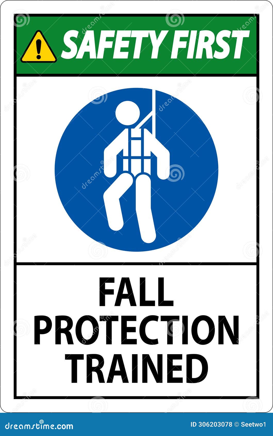 Hard Hat Decals, Safety First Fall Protection Trained Stock Vector ...