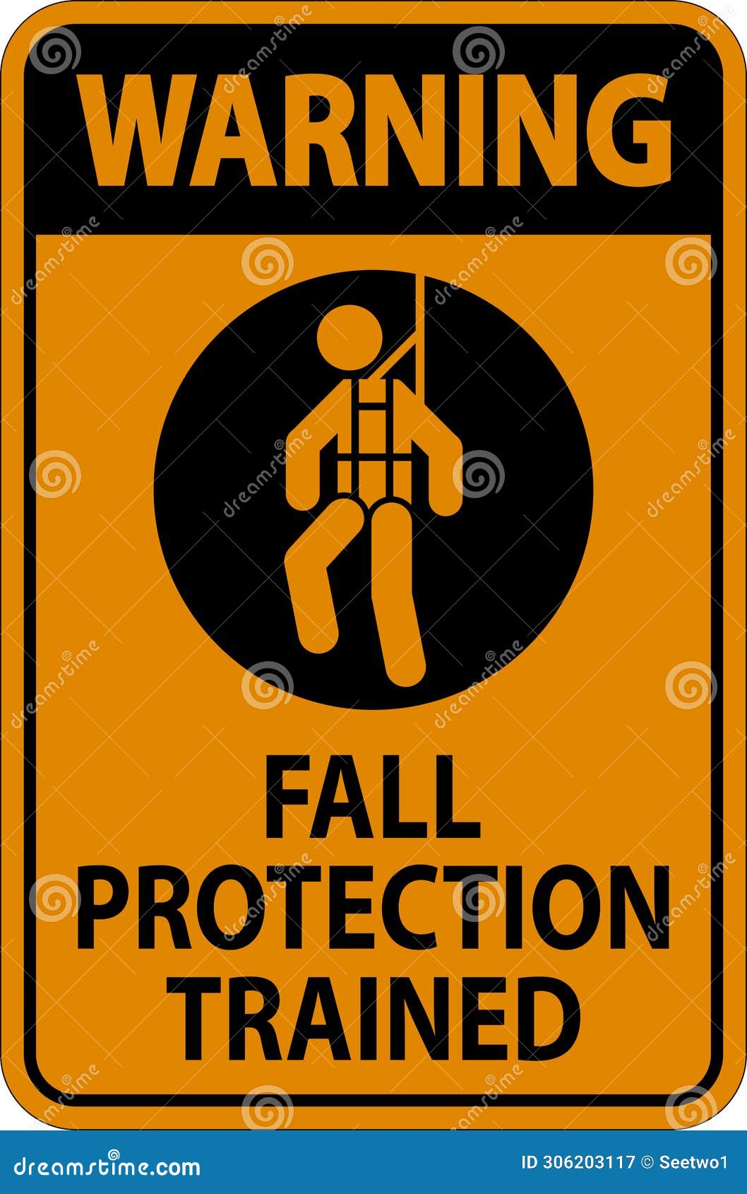 Hard Hat Decals, Warning Fall Protection Trained Stock Vector ...