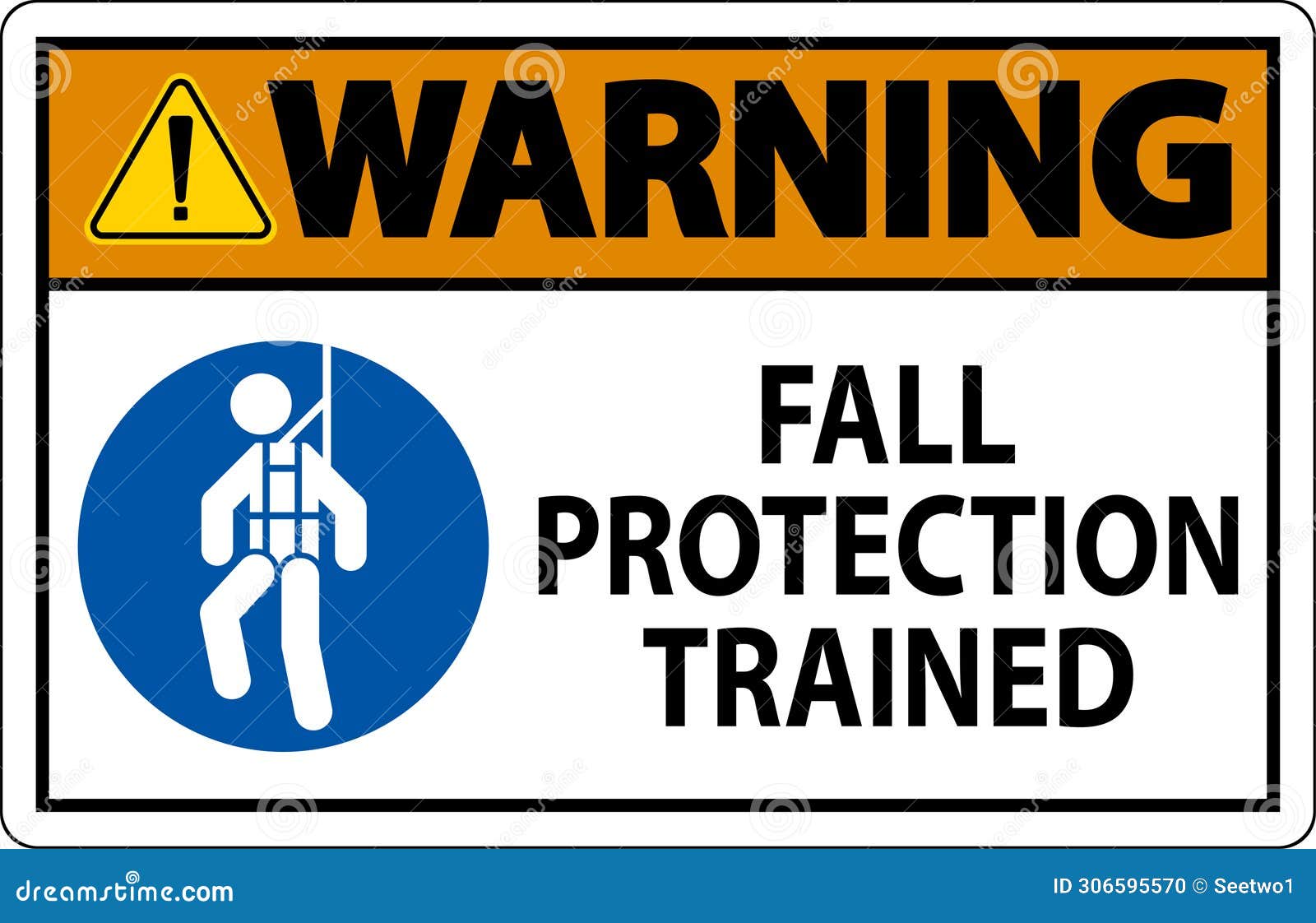 Hard Hat Decals, Warning Fall Protection Trained Stock Vector ...