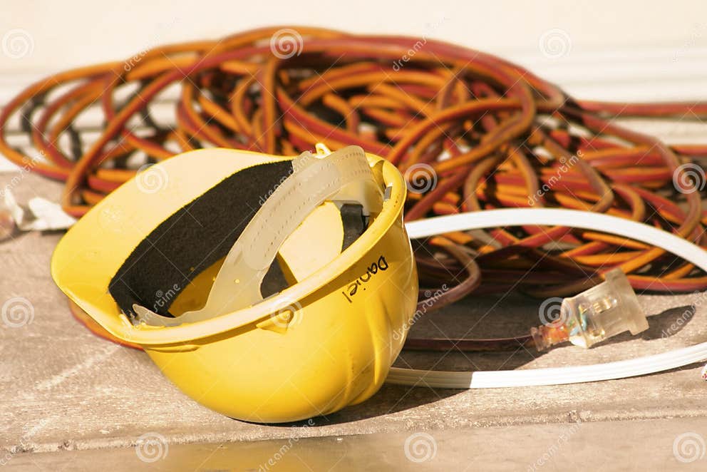 Hard Hat electrical wiring stock image. Image of labourer - 49833