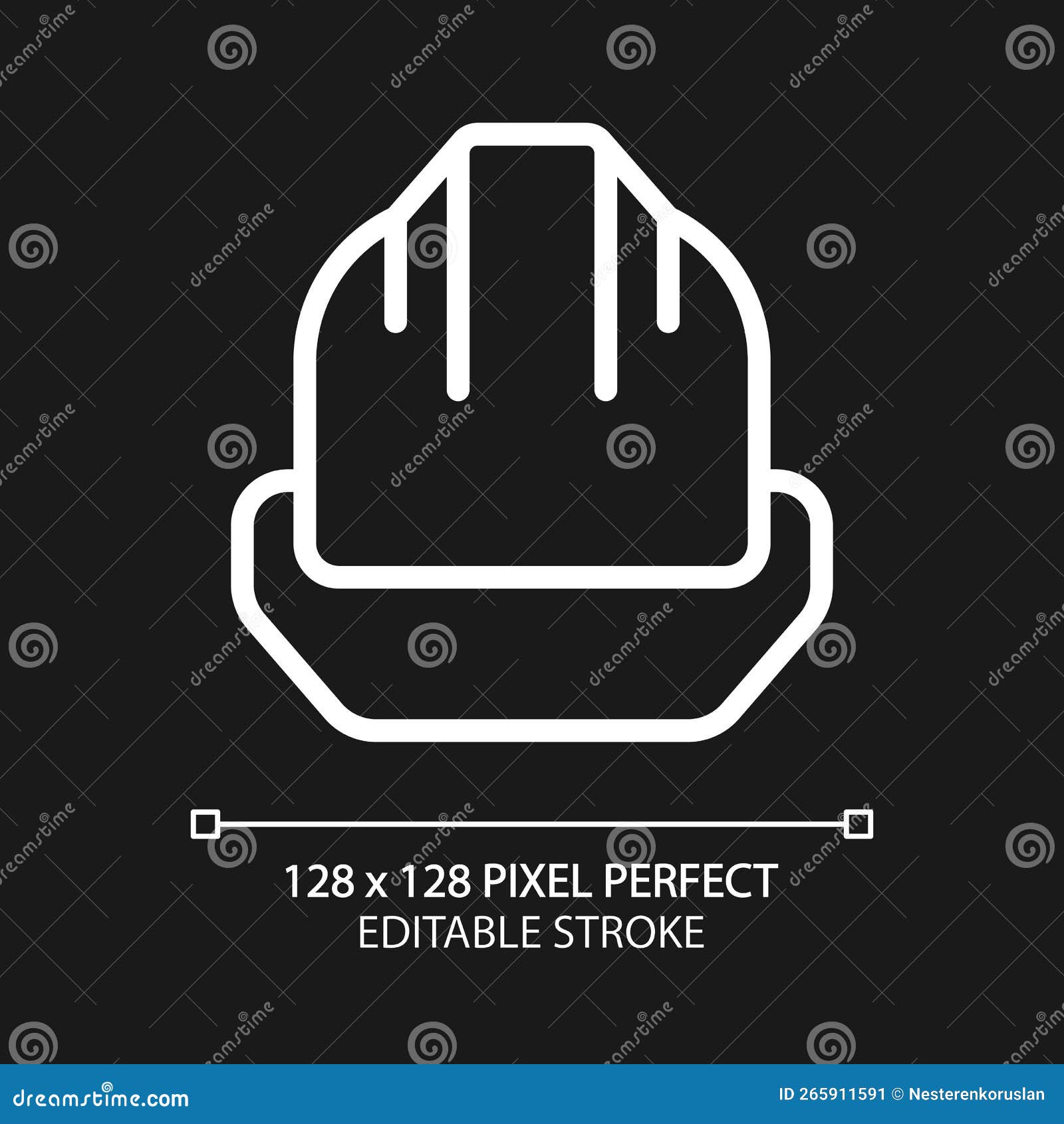 Hard Hat Pixel Perfect White Linear Icon for Dark Theme Stock Vector ... Hard Hat Pixel Perfect White Linear Icon for Dark Theme Stock Vector ...