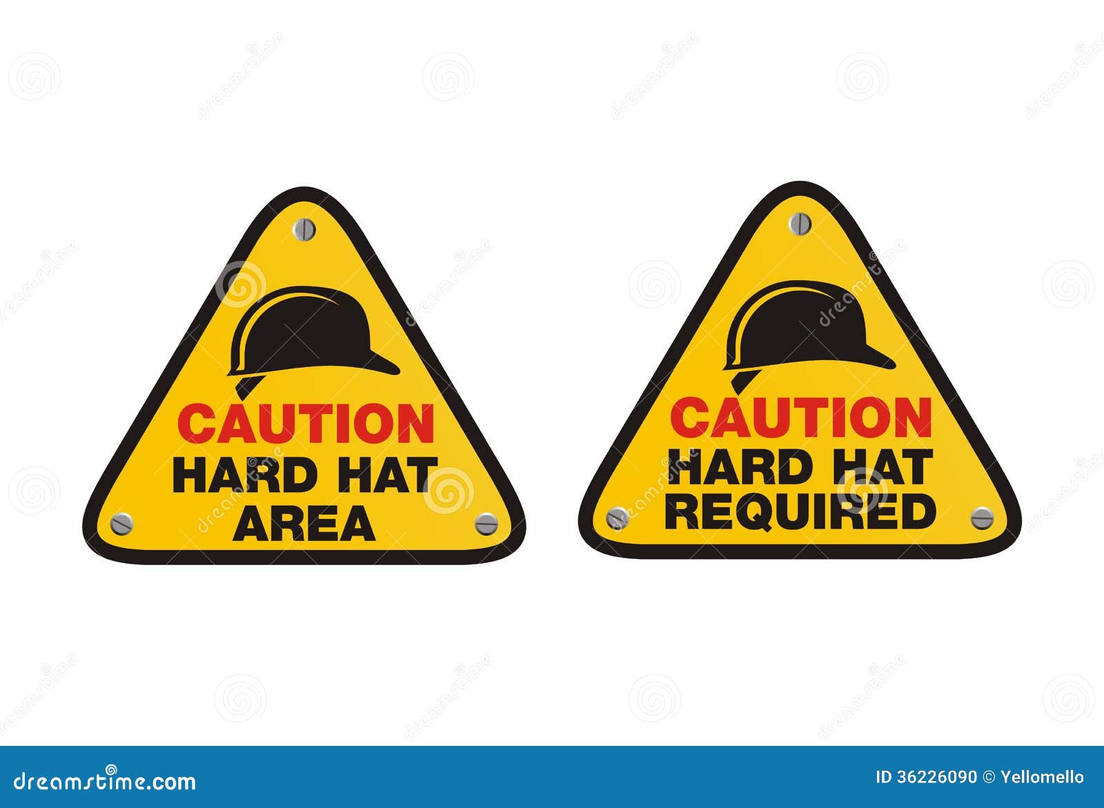 Hard Hat Sign - Triangle Signs Stock Illustration - Illustration of ...