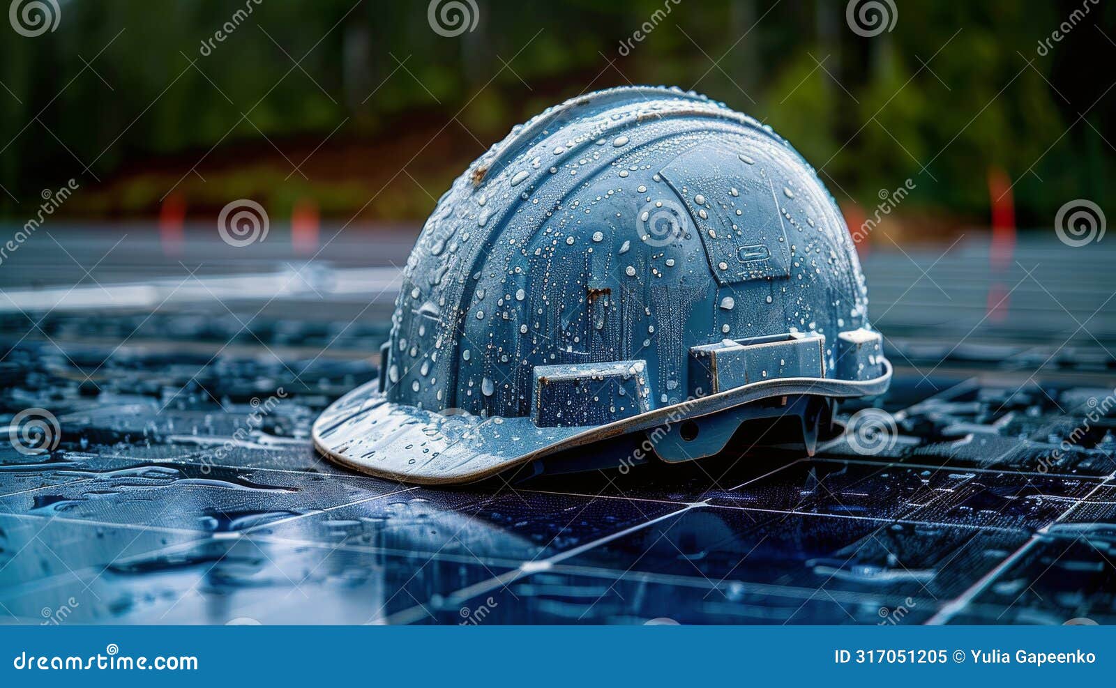 Hard Hat on Tiled Floor stock image. Image of symbol - 317051205
