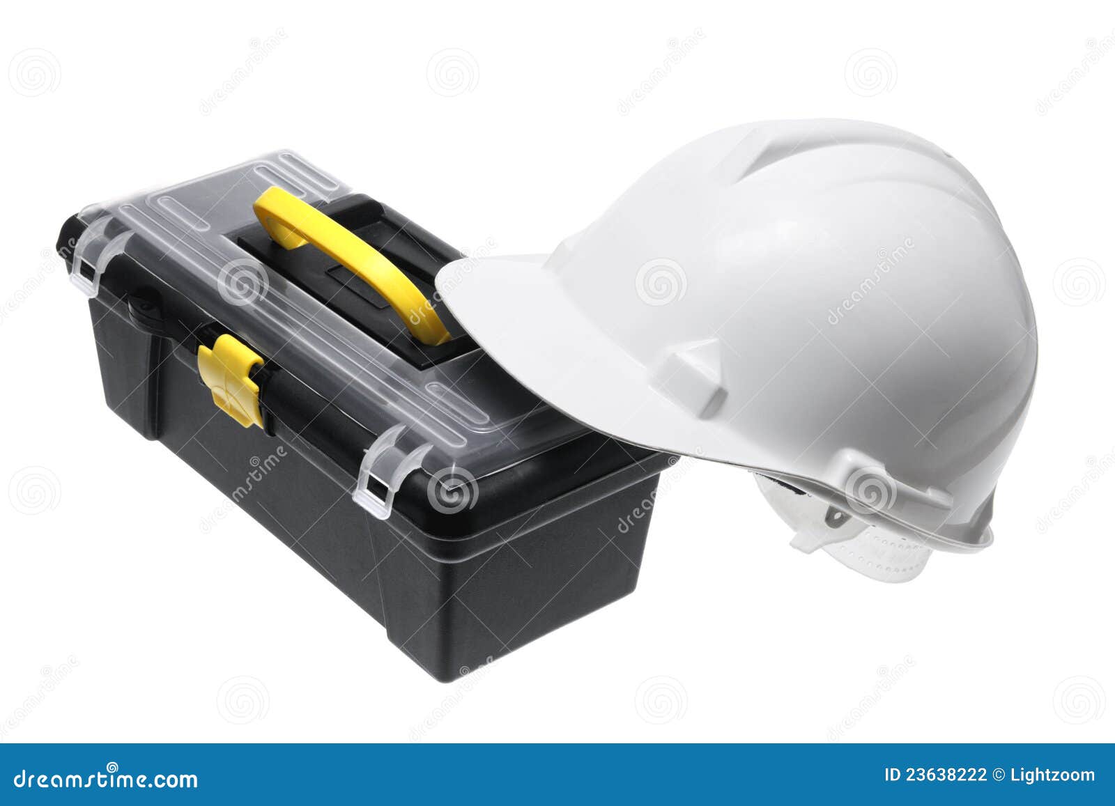 Hard Hat and Tool Box stock photo. Image of toolbox, still - 23638222