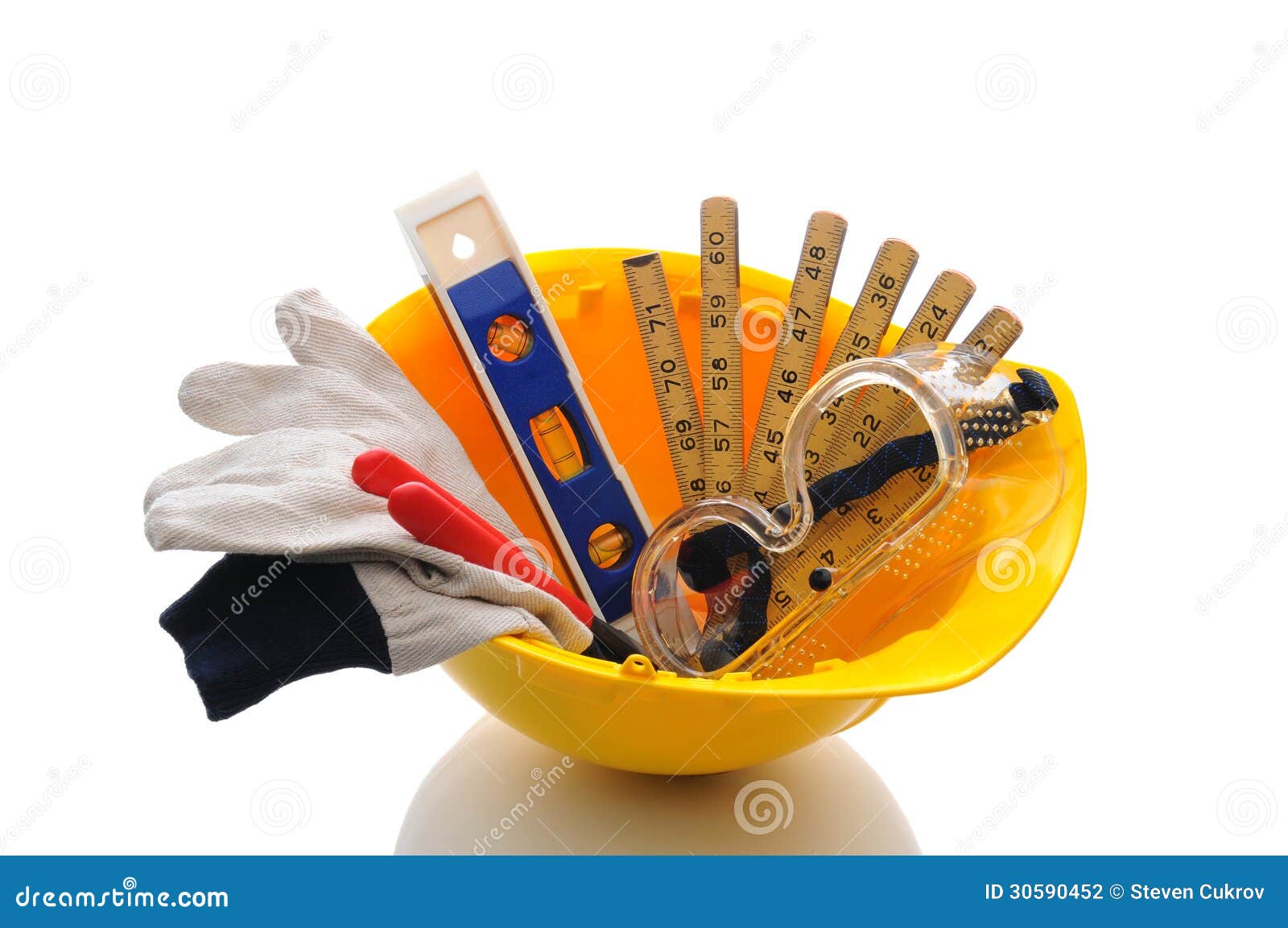 Hard Hat with Tools stock photo. Image of construction - 30590452