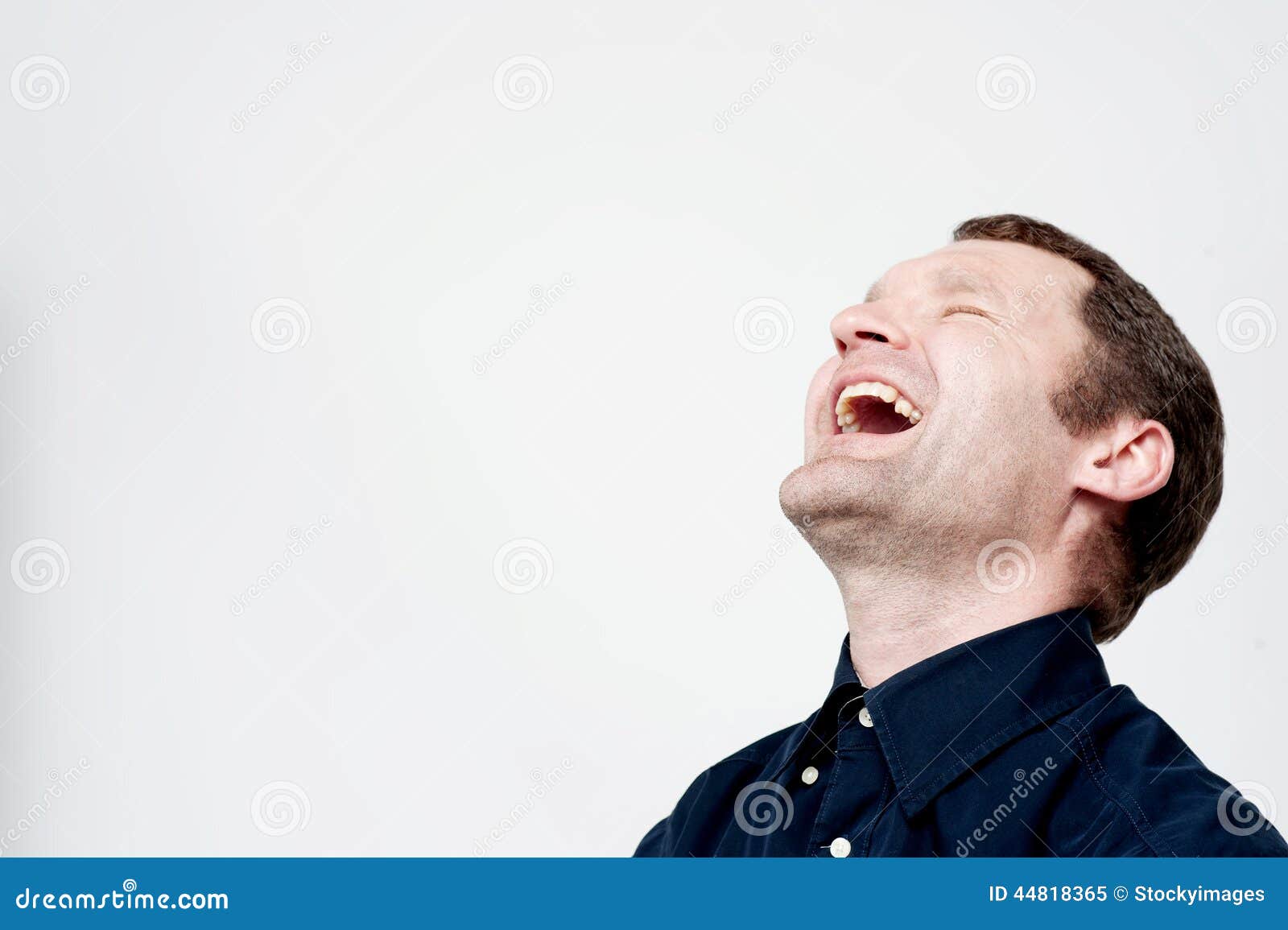Hard Laughing Middle Aged Man Stock Image - Image of open, expression ...