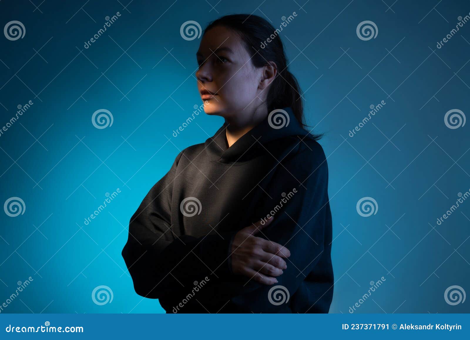 Hard Light, Face in Partial Shade. Work of Thought, Concept. the Birth ...