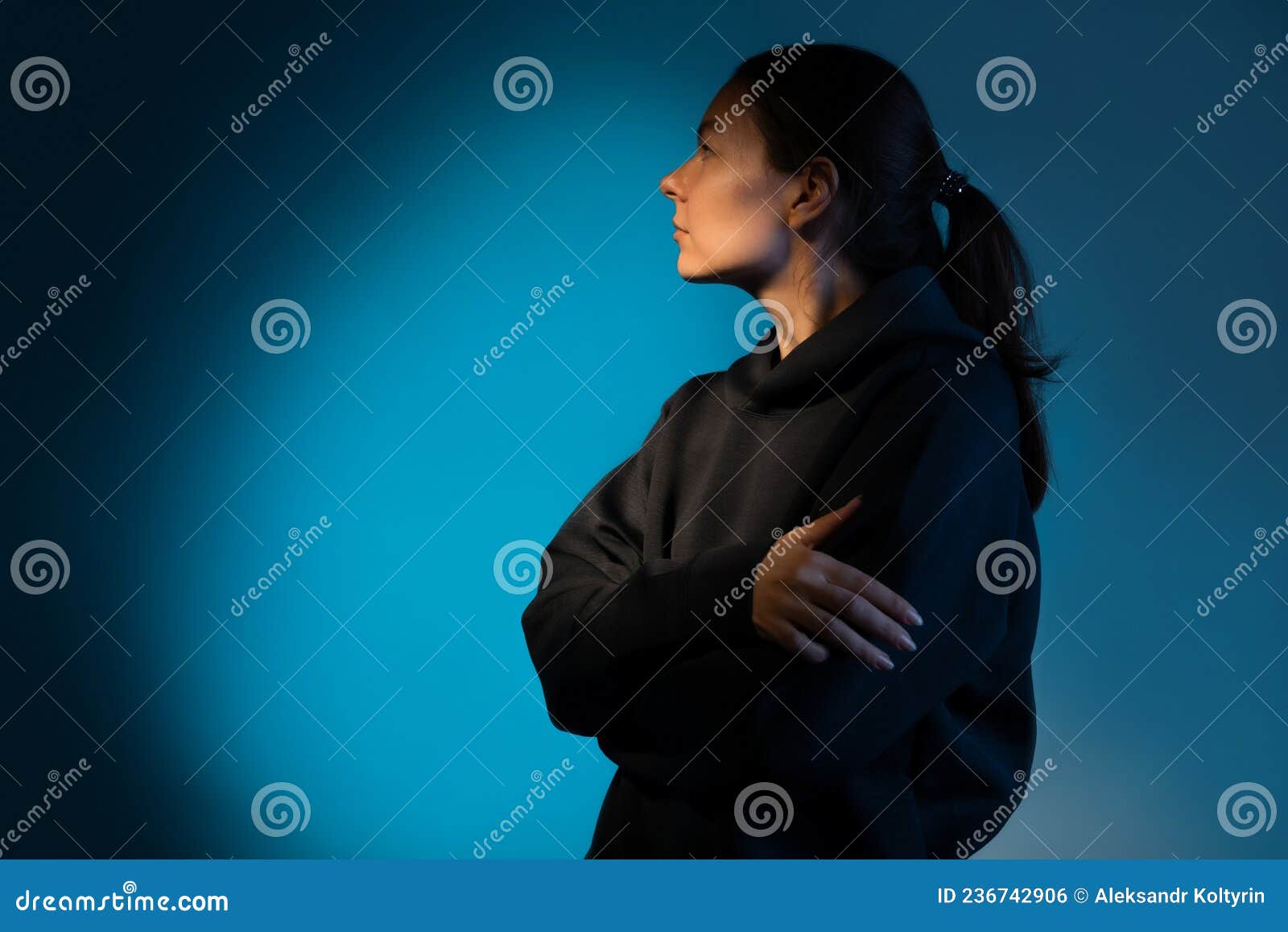 Hard Light, Face in Partial Shade. Work of Thought, Concept. the Birth ...