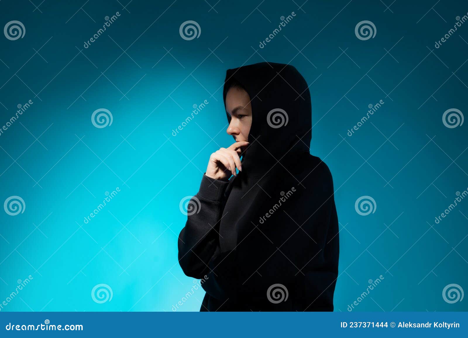 Hard Light, Face in Partial Shade. Work of Thought, Concept. the Birth ...