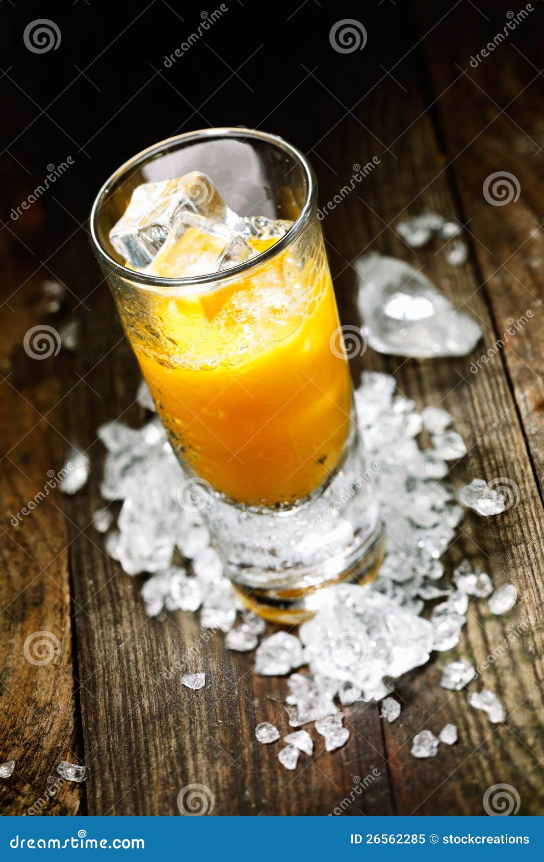 Hard Liquor Orange Juice Shooter Stock Image - Image of cubes, alcohol ...
