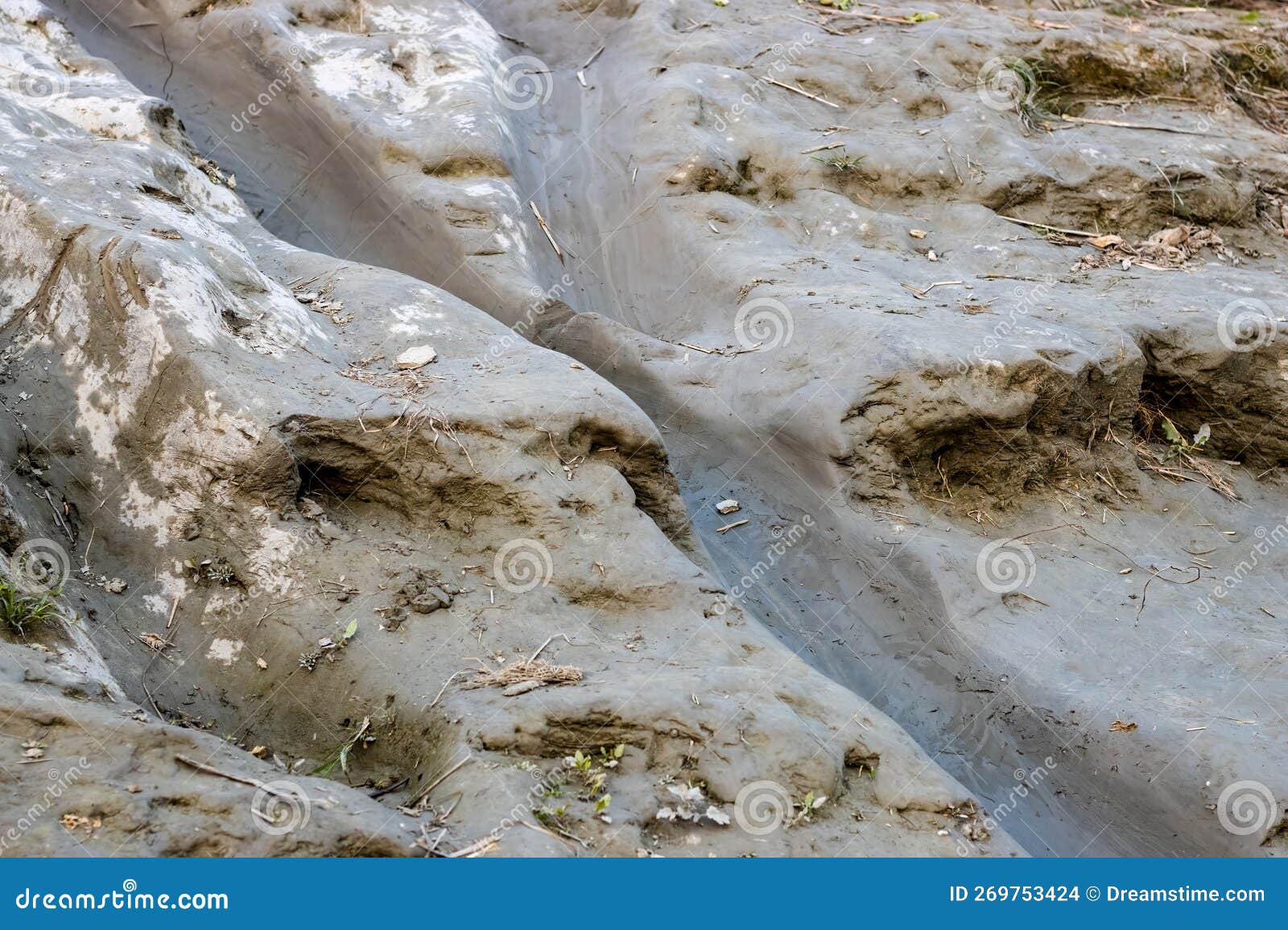 Hard Mud Soil beside the River with Dirt Stock Photo - Image of crack ...