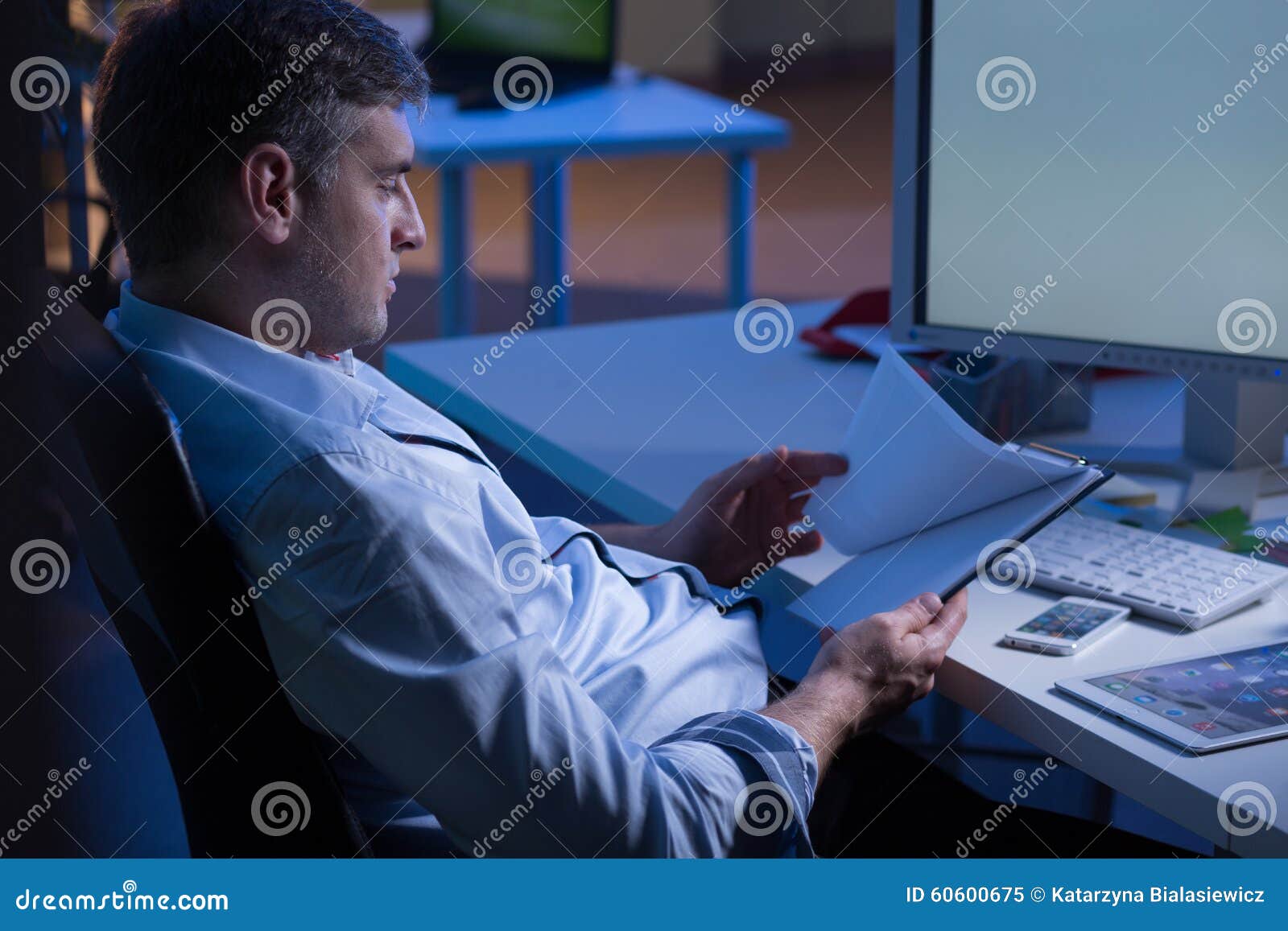 Hard night at work stock image. Image of night, person - 60600675