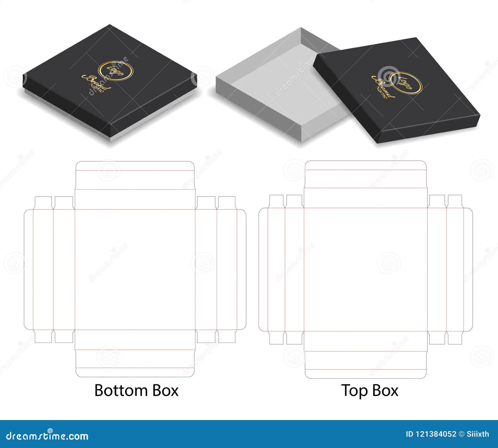 Hard Paper Box 3d Mockup with Dieline Stock Vector - Illustration of ...
