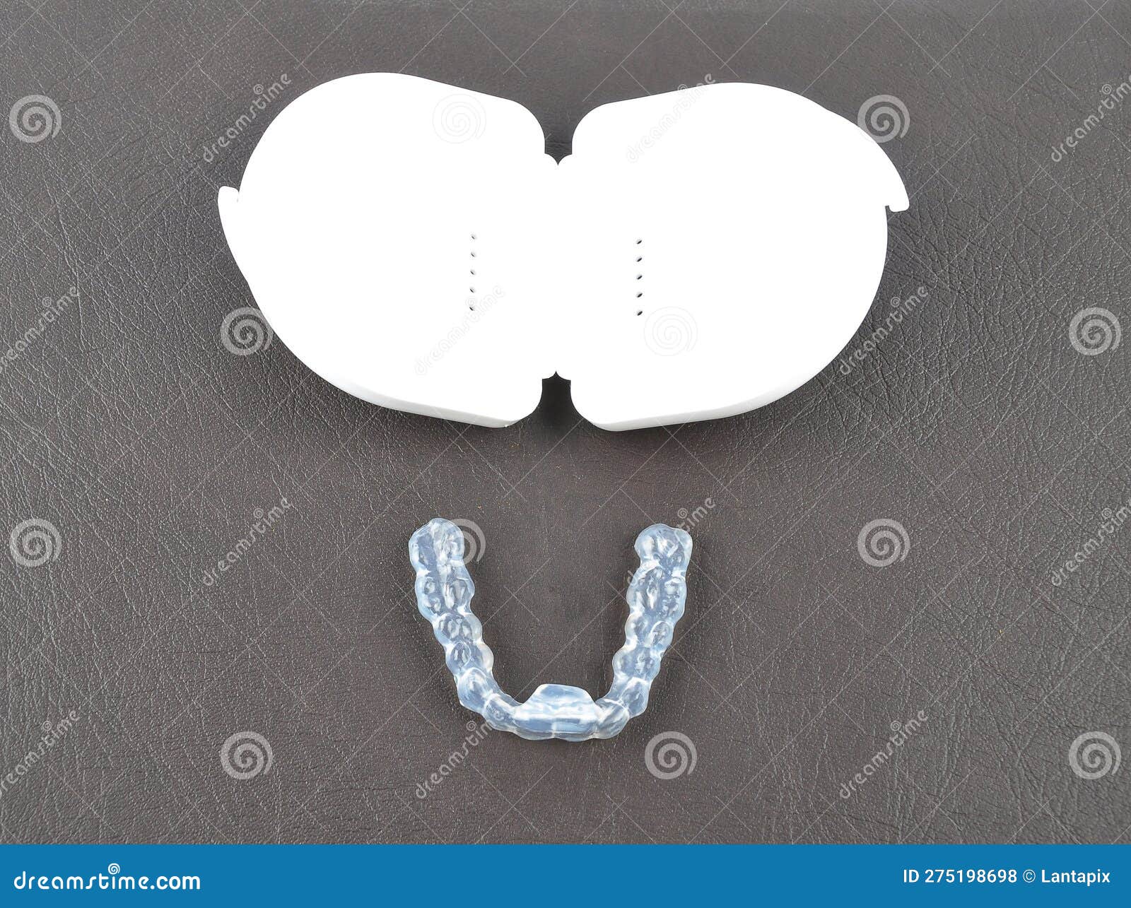 Hard Plastic Bite Splint and Storage Box on Dark Background Stock Photo ...