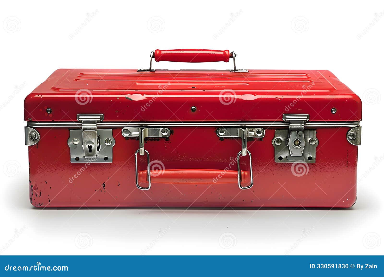 Hard Plastic Tool Case with Lock and Handle Isolated on White ...