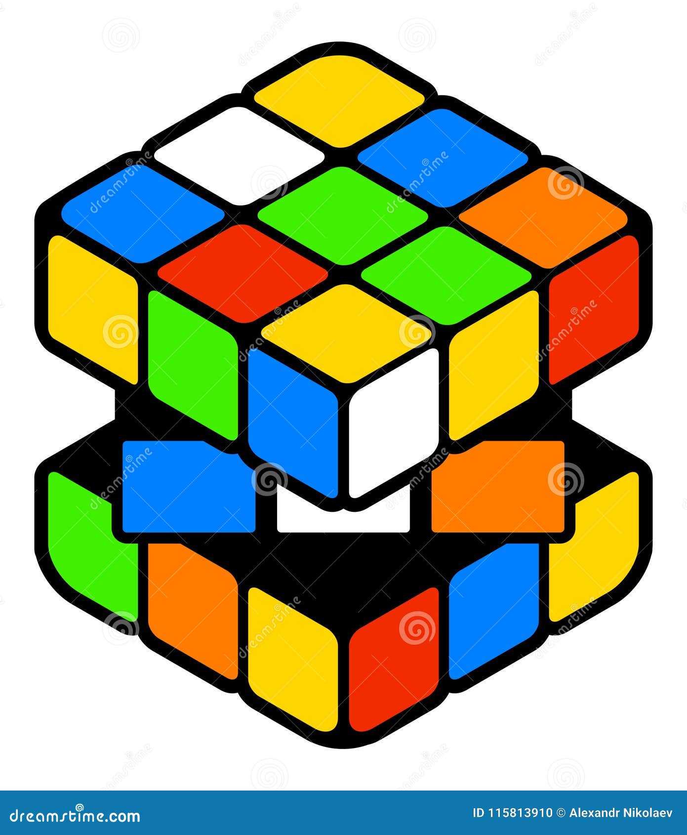 Hard Problem Mixed Unsolved Cube Multicolored 3d Illustration Isolated ...